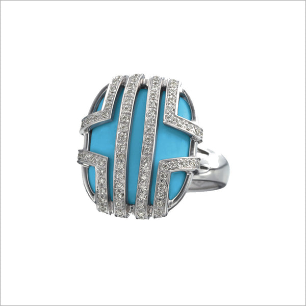 Favola 18K Gold & Turquoise Ring with Diamonds | | Di MODOLO
